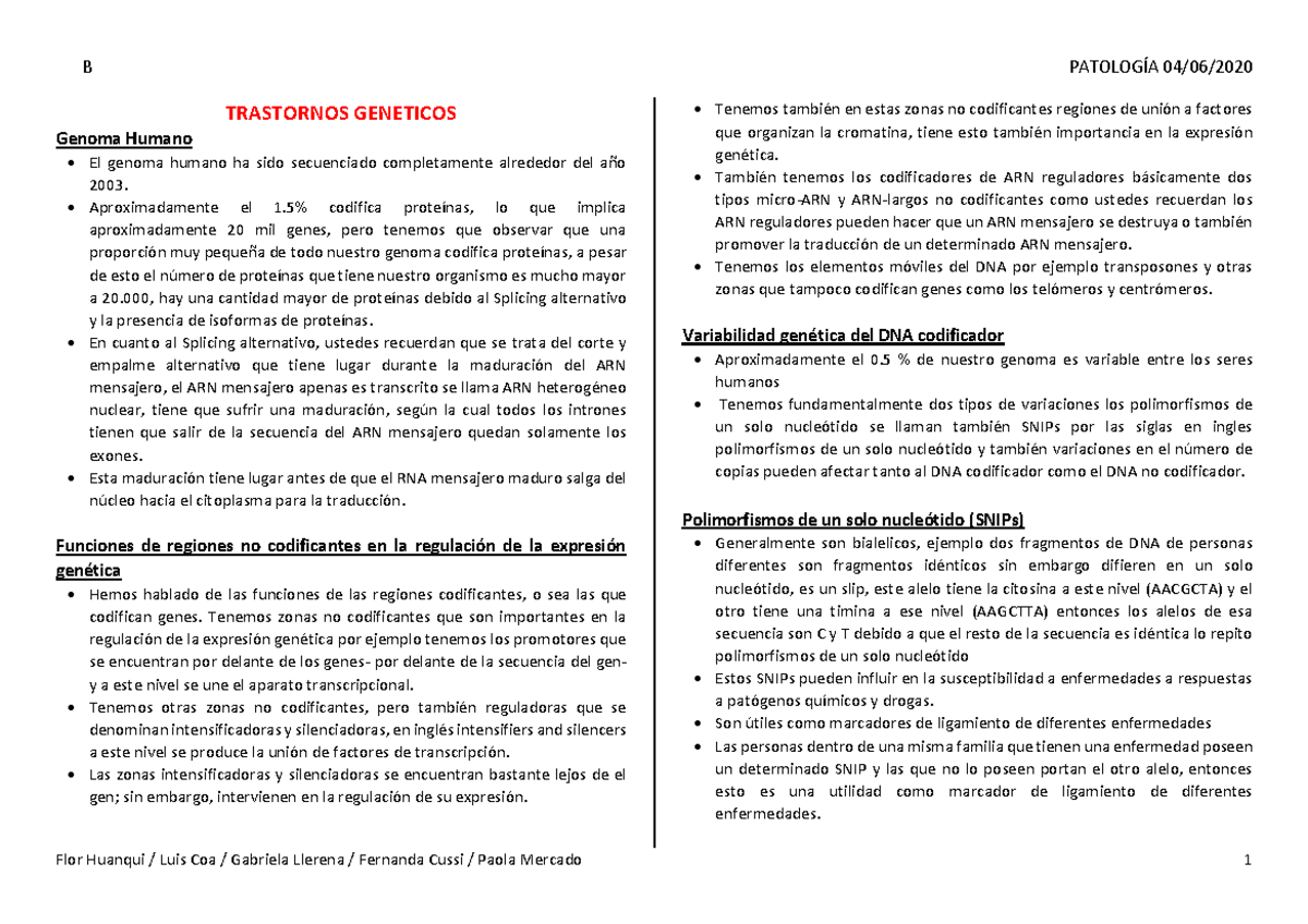 Patologia- Transtornos Geneticos- parte 1 - Warning: TT: undefined function: 32 Warning: TT ...