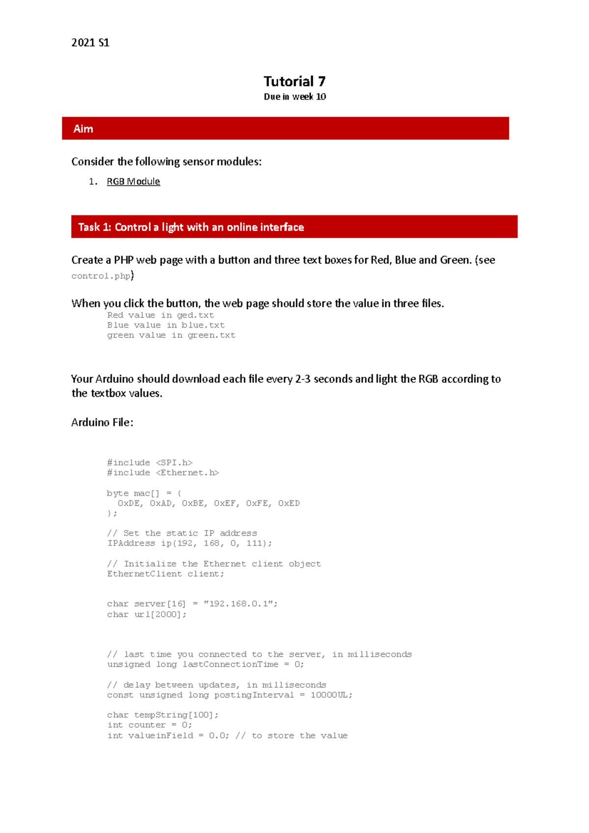 Tutorial 7 KIT717-KIT317 - Tutorial 7 Due in week 10 Consider the ...