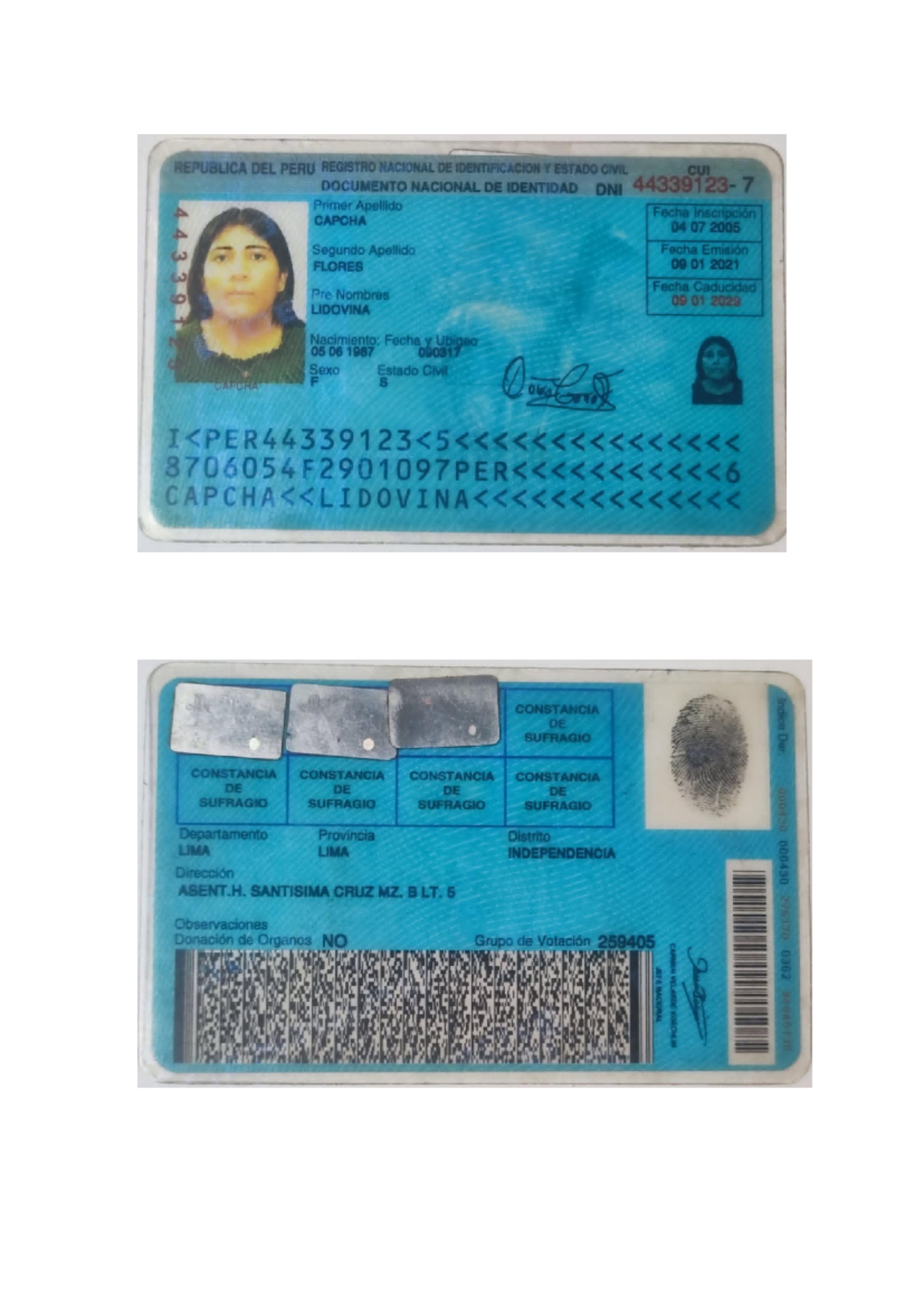 Documento A4 Cuaderno Azul Liso - REPUBLICA DEL PERU REGISTRO NACIONAL ...