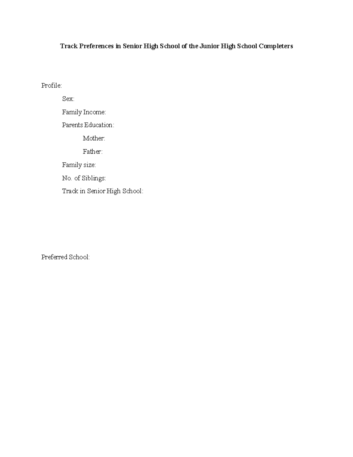 Track Preferences in Senior High School of the Junior High School ...