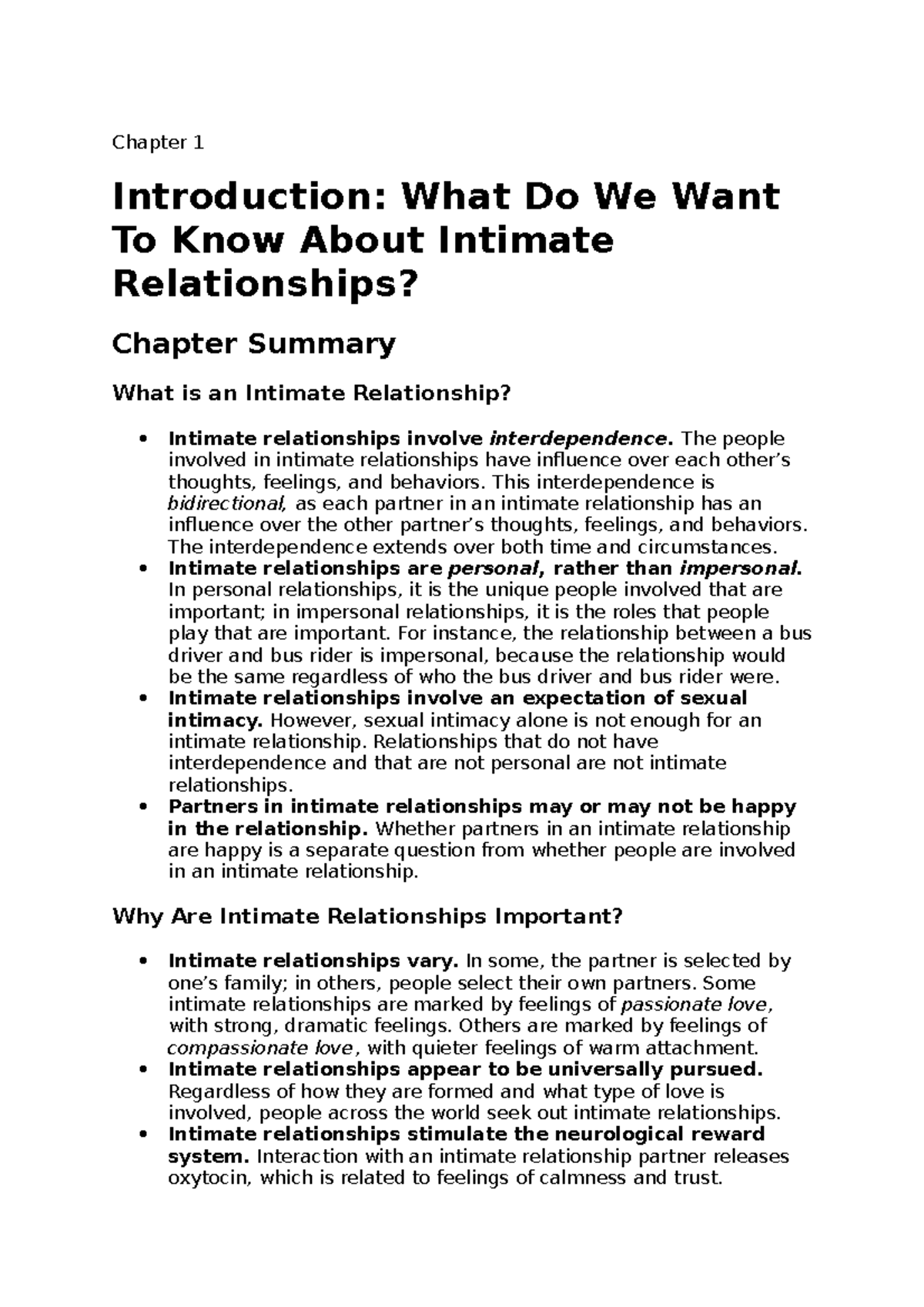 Intimate relationships - The people involved in intimate relationships ...