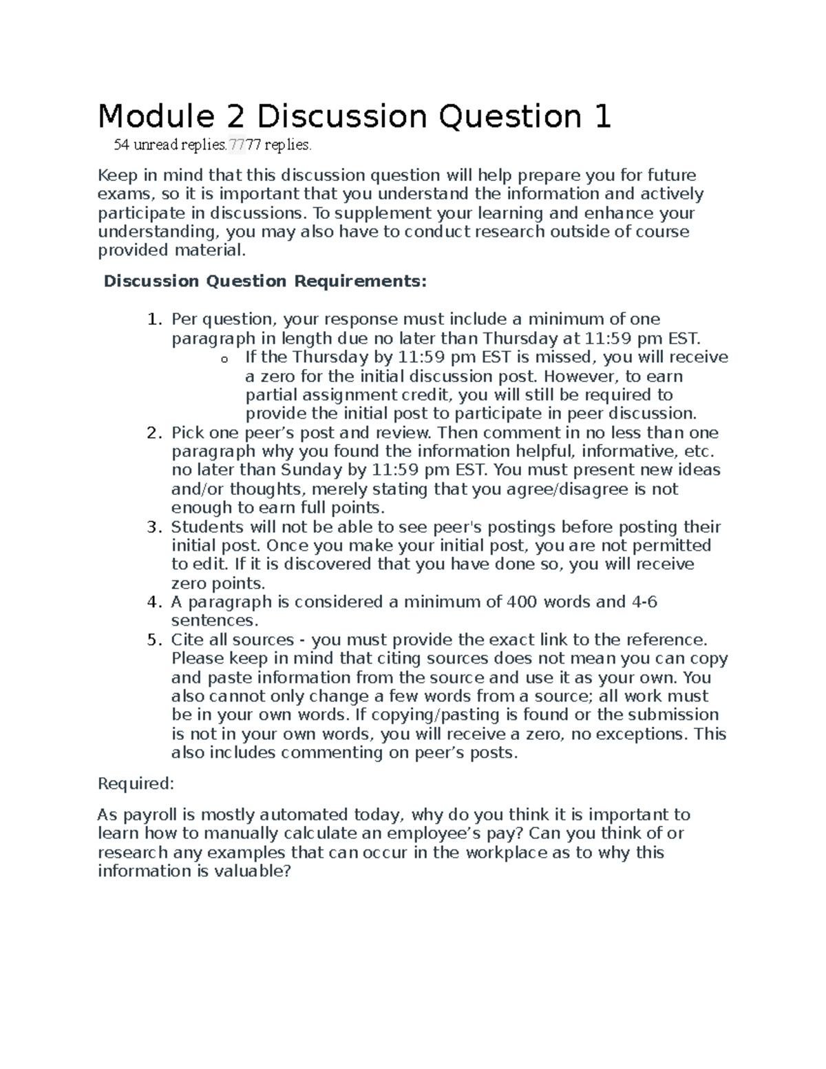 ACC 125 Module 2 Discussion Question 1 - Module 2 Discussion Question 1 ...