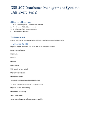 Database Management Systems outline - MURANG’A UNIVERSITY OF TECHNOLOGY COURSE OUTLINE Unit code ...