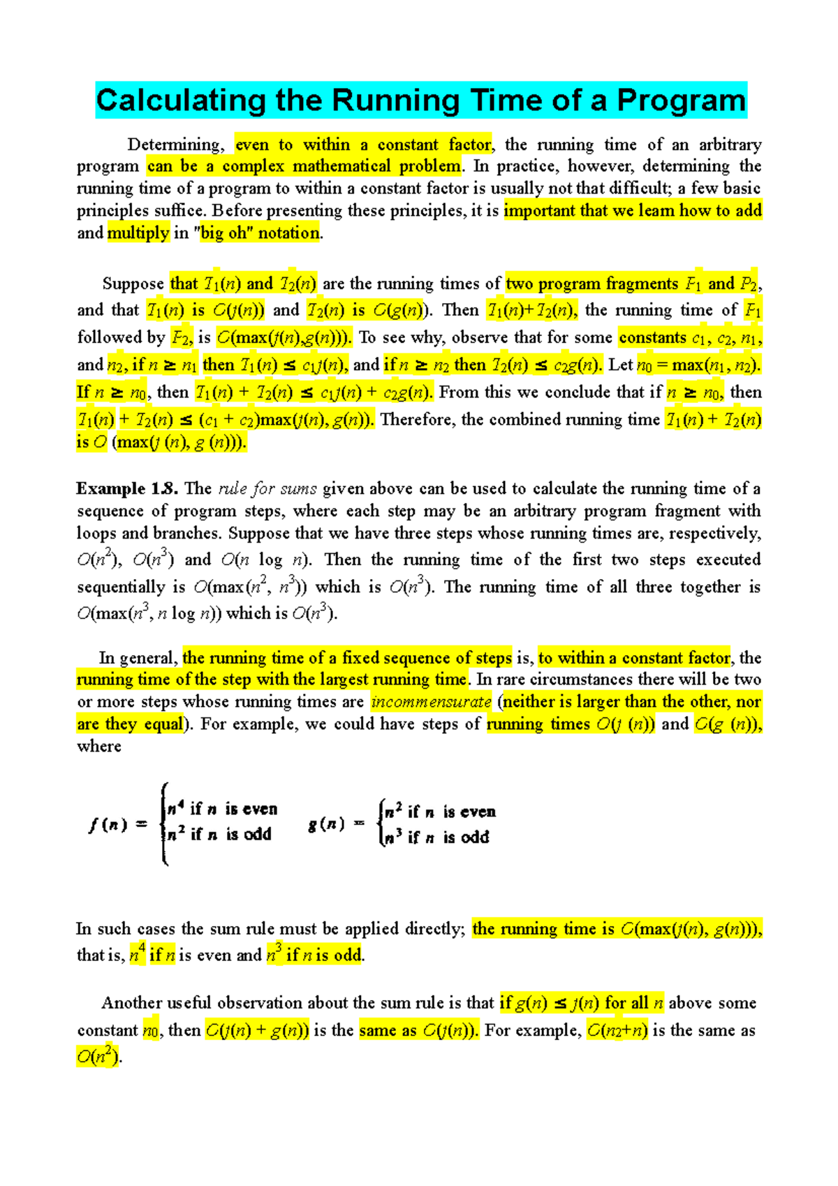 Calculating the Running Time of a Program - Calculating the Running Time of a Program ...