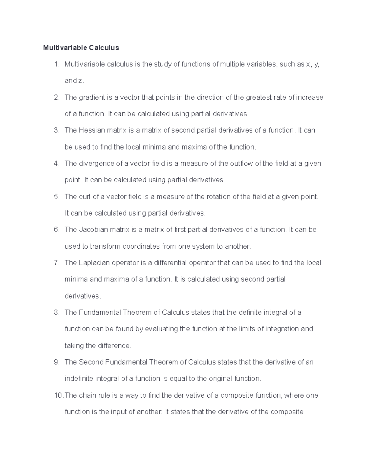 Intro to Multivariable Calc - Multivariable Calculus 1. Multivariable ...