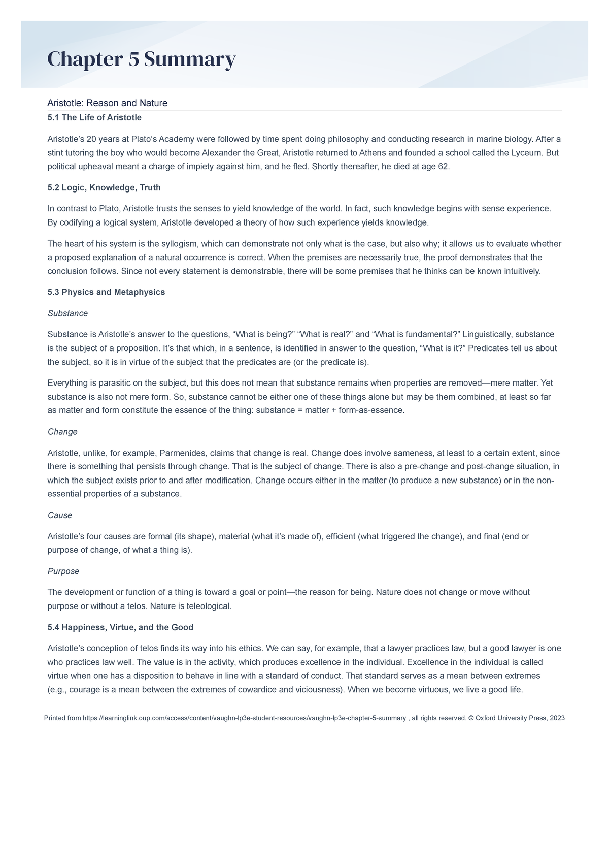 Chapter 5 Summary - Living Philosophy, 3e Student Resources - Learning ...