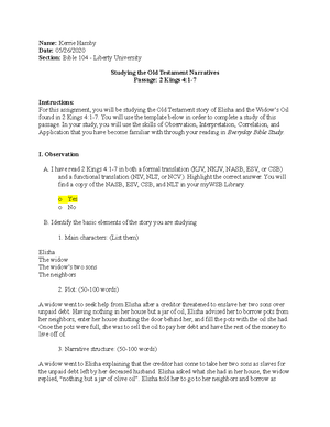 BIBL104 Bible Study Project Application Assignment - Name: Alissa D ...