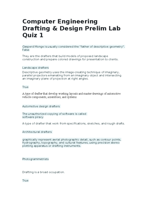Computer Engineering Drafting & Design Prelim Lab Quiz 2 - Computer Engineering Drafting & - Studocu