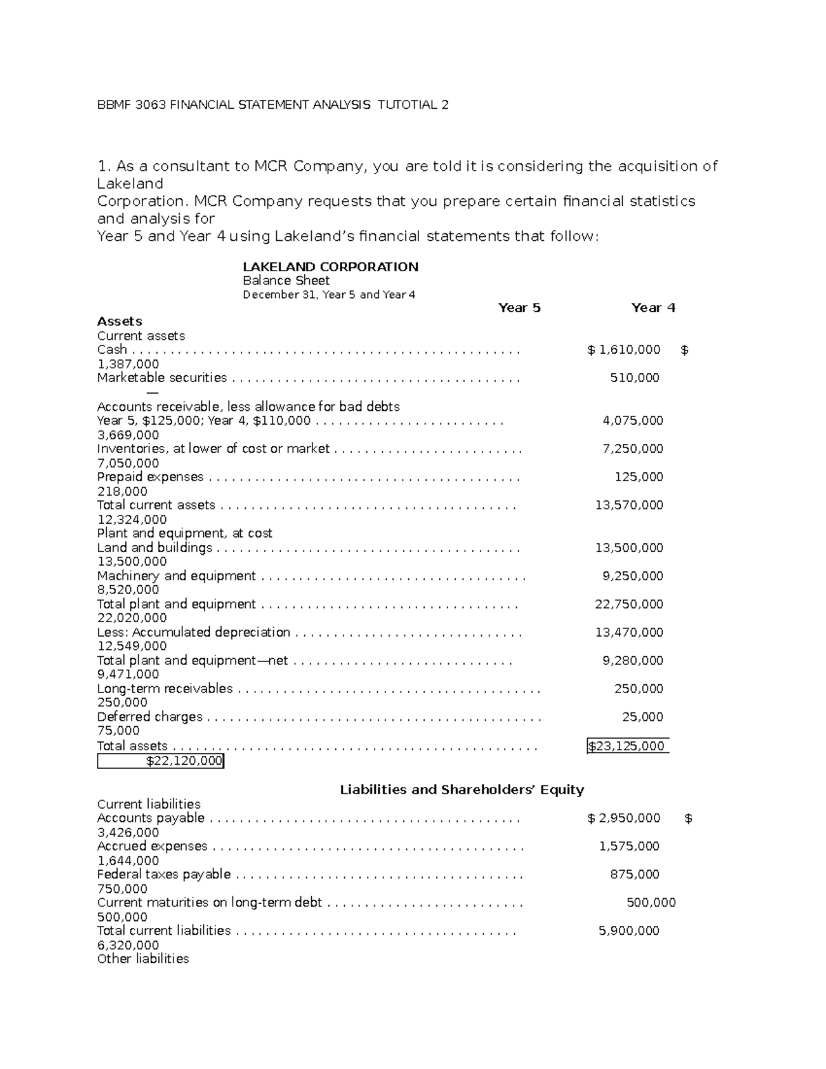 FSA -Tutorial 2 - RENHBFSEBFEBAANBFARFE - BBMF 3063 FINANCIAL STATEMENT ...