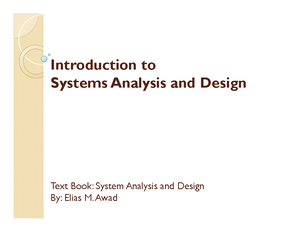 System analysis and design 2 - System analysis and design Methodology A ...