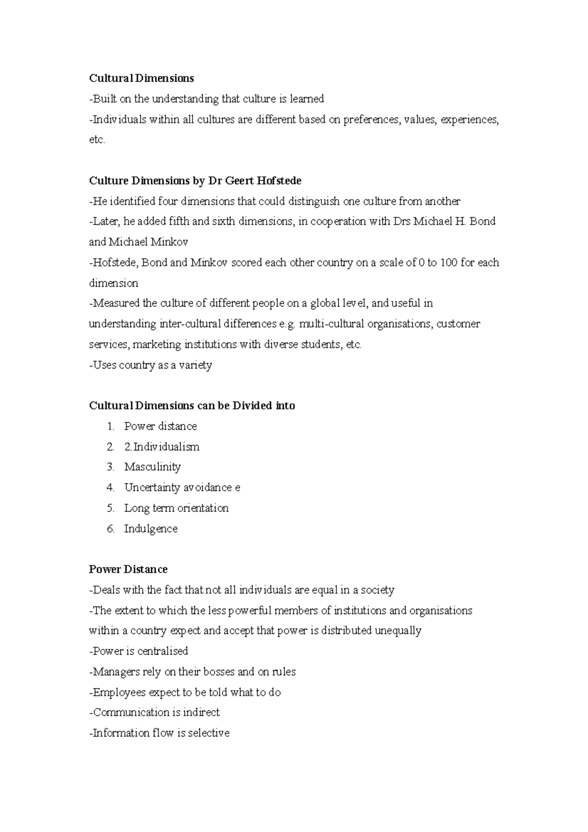 1.4 Cultural Dimensions - Cultural Dimensions -Built on the ...