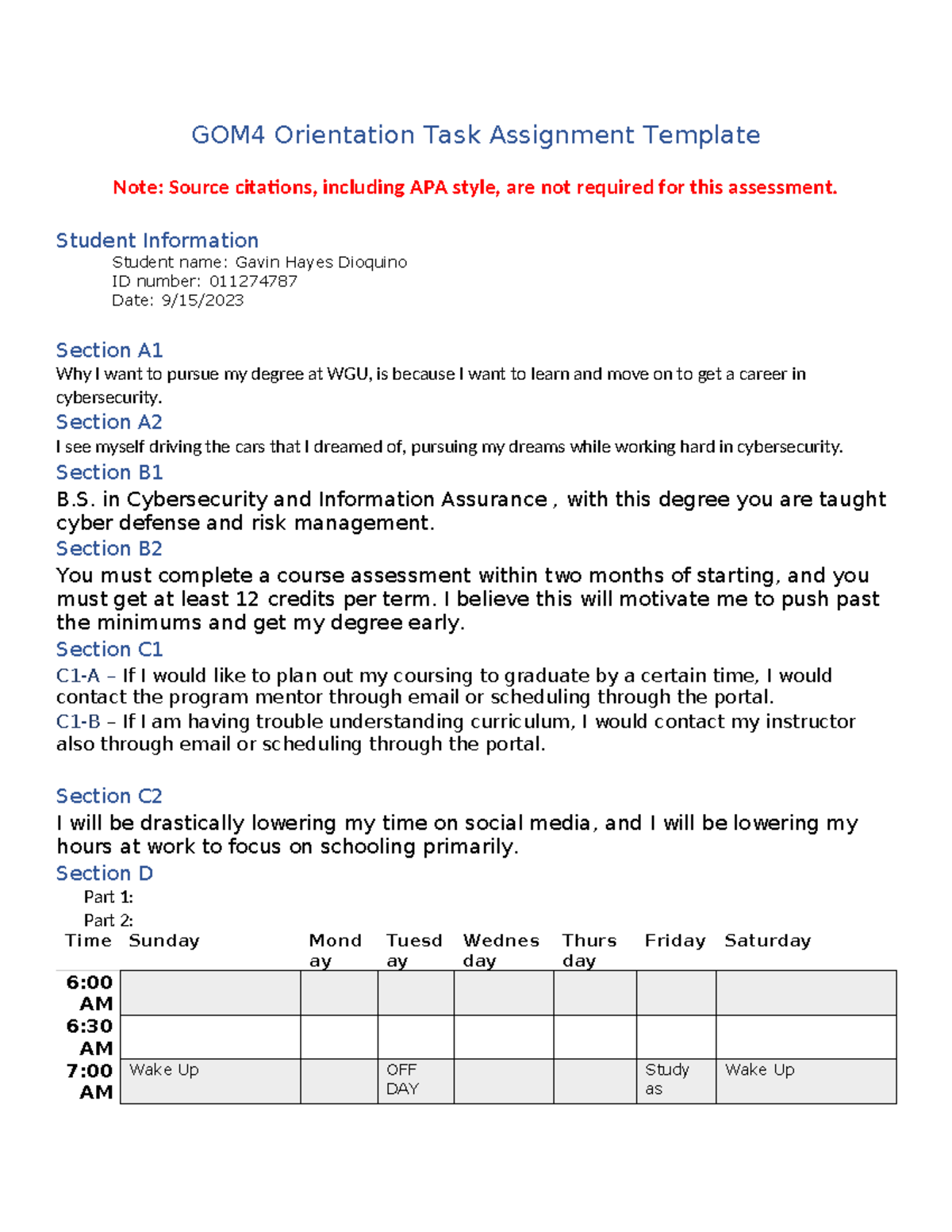 Gavin Orientation Task - GOM4 Orientation Task Assignment Template Note: Source citations ...