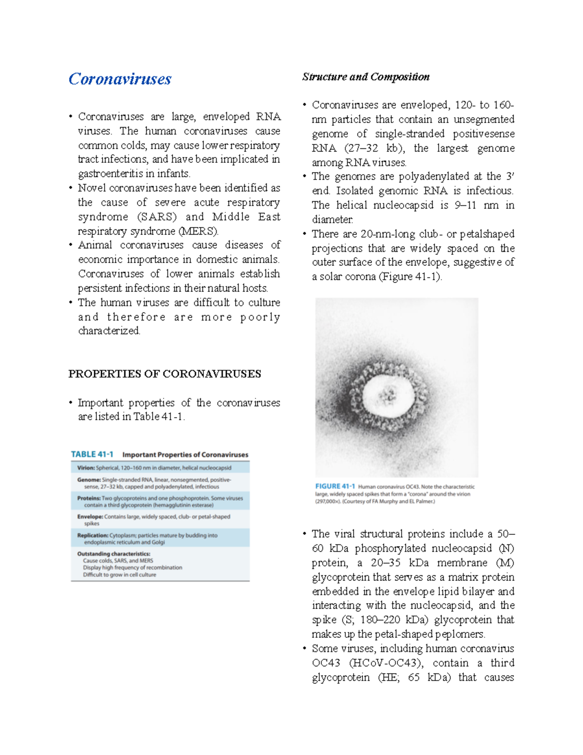 Coronaviruses - Coronaviruses Coronaviruses are large, enveloped RNA ...