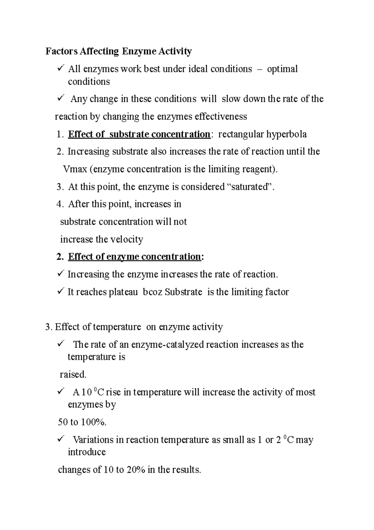 Enzyme Activity - Factors Affecting Enzyme Activity All enzymes work ...