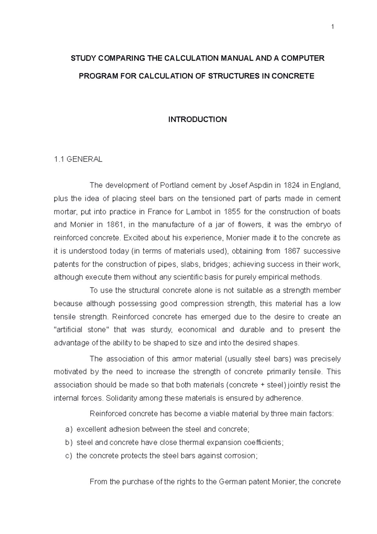 Study Comparing THE Calculation Manual AND A Computer Program FOR ...