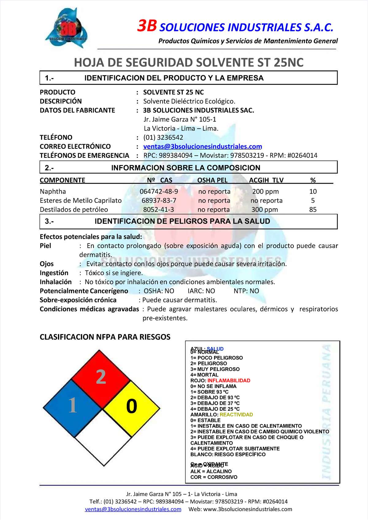 Pdf-solvente-dielectrico-st25nc compress - 3B3B SOLUCIONES INDUSTRIALES ...