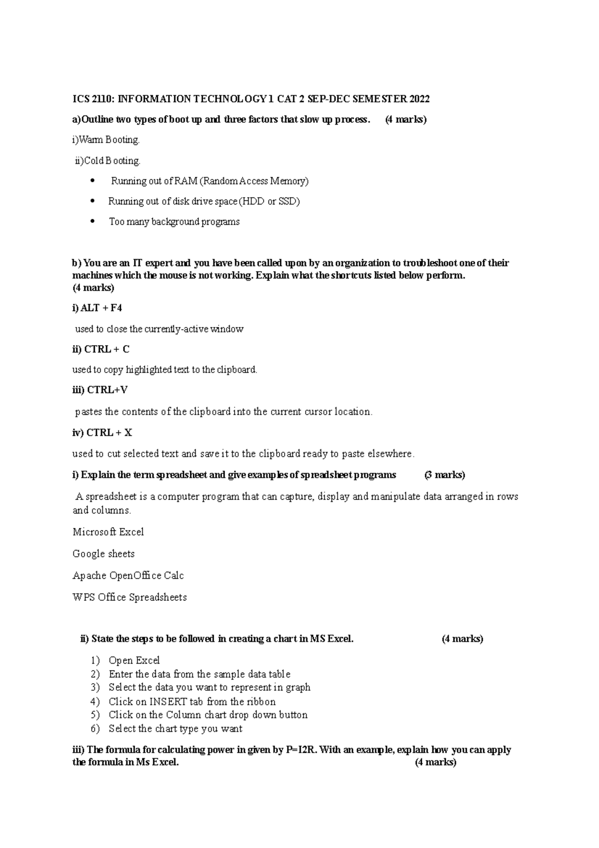 Ics assignment - ICS 2110: INFORMATION TECHNOLOGY 1 CAT 2 SEP-DEC ...