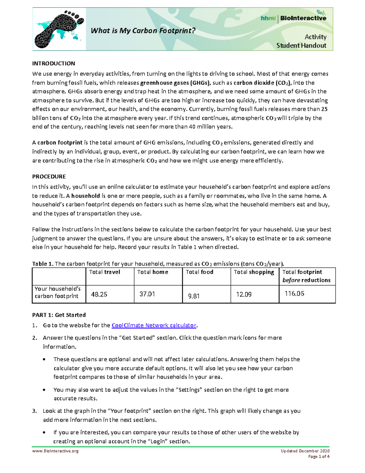 Camden Lynch - Calc Carbon Footprint-Student HO-act - BioInteractive ...