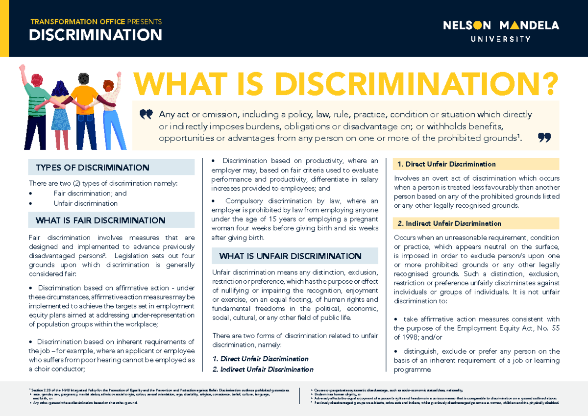 NMU 38 Discrimination A4 Proof 4 - Any act or omission, including a ...