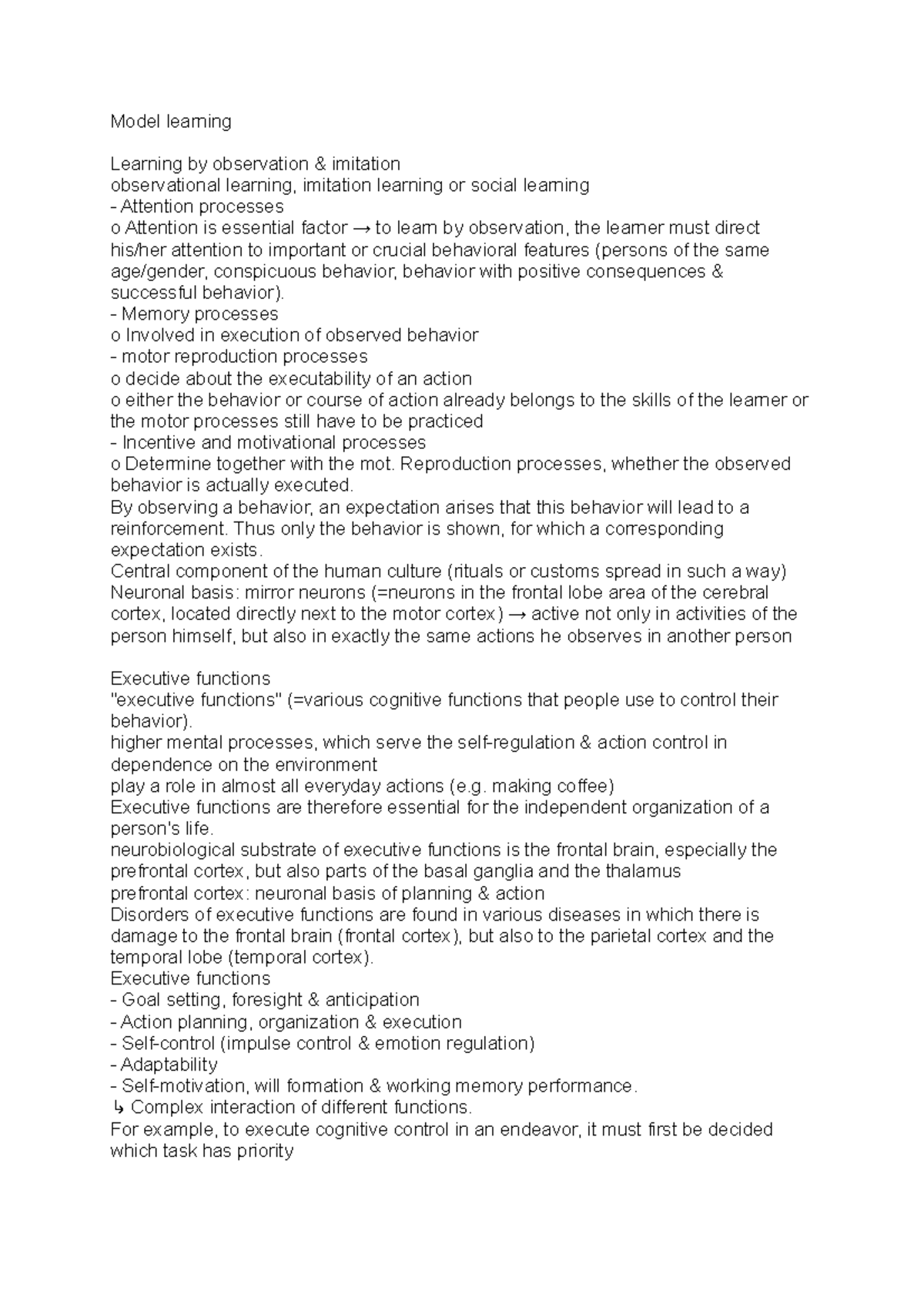 Model learning - Cognitive Psychology - Model learning Learning by ...