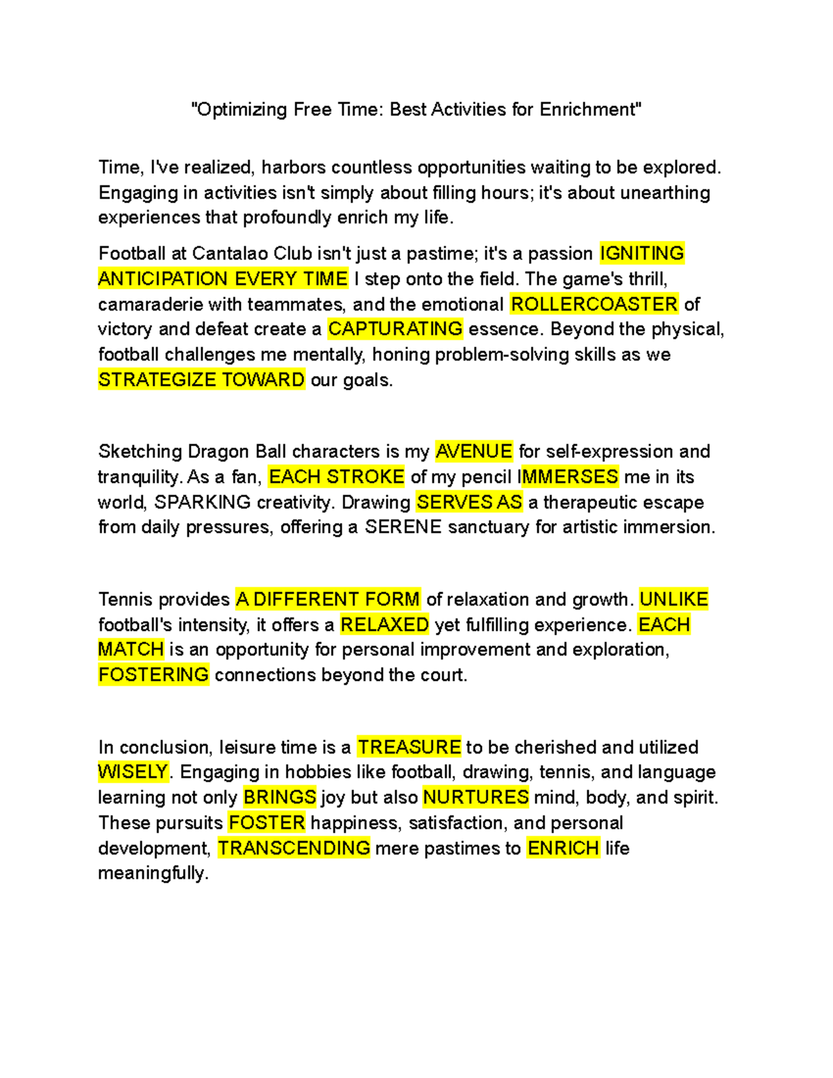 Maximizing Leisure Time - "Optimizing Free Time: Best Activities for ...