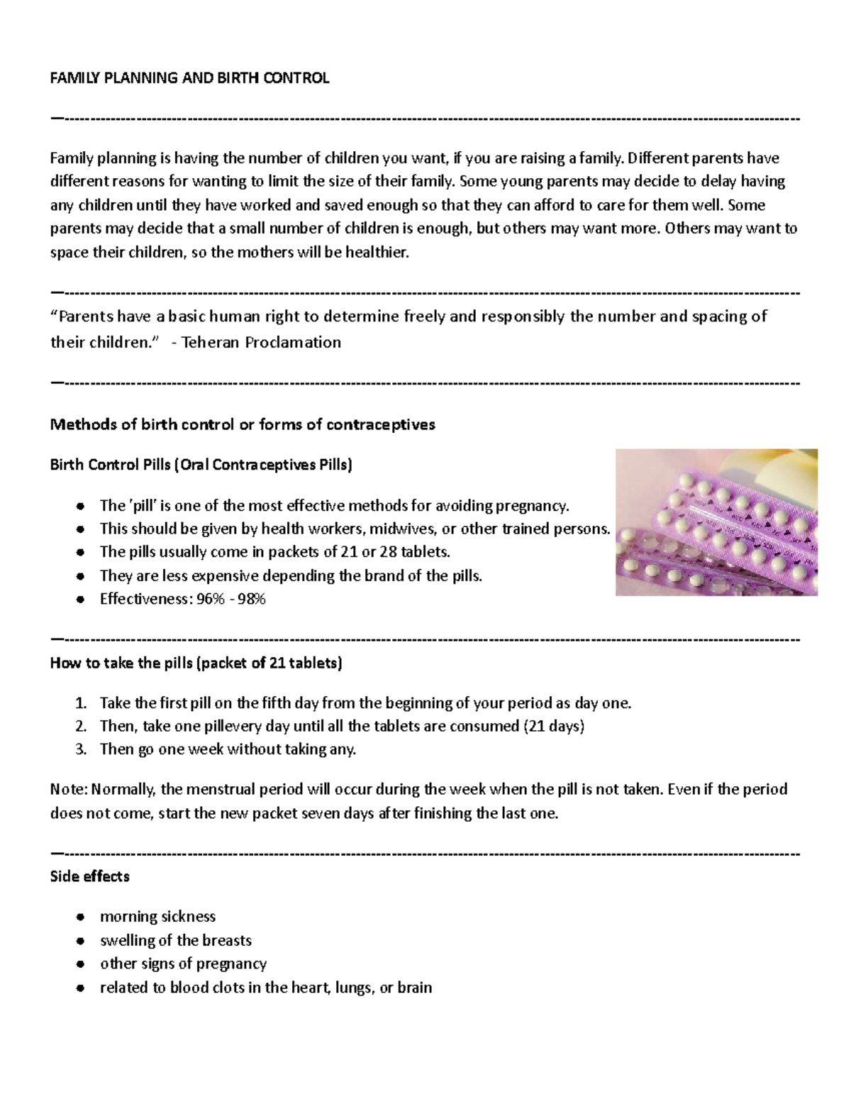 Family - fam planning - FAMILY PLANNING AND BIRTH CONTROL —- Family ...