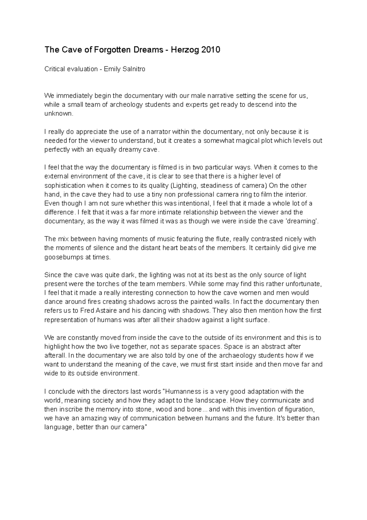 The Cave of Forgotten Dreams - Herzog 2010 - I really do appreciate the ...