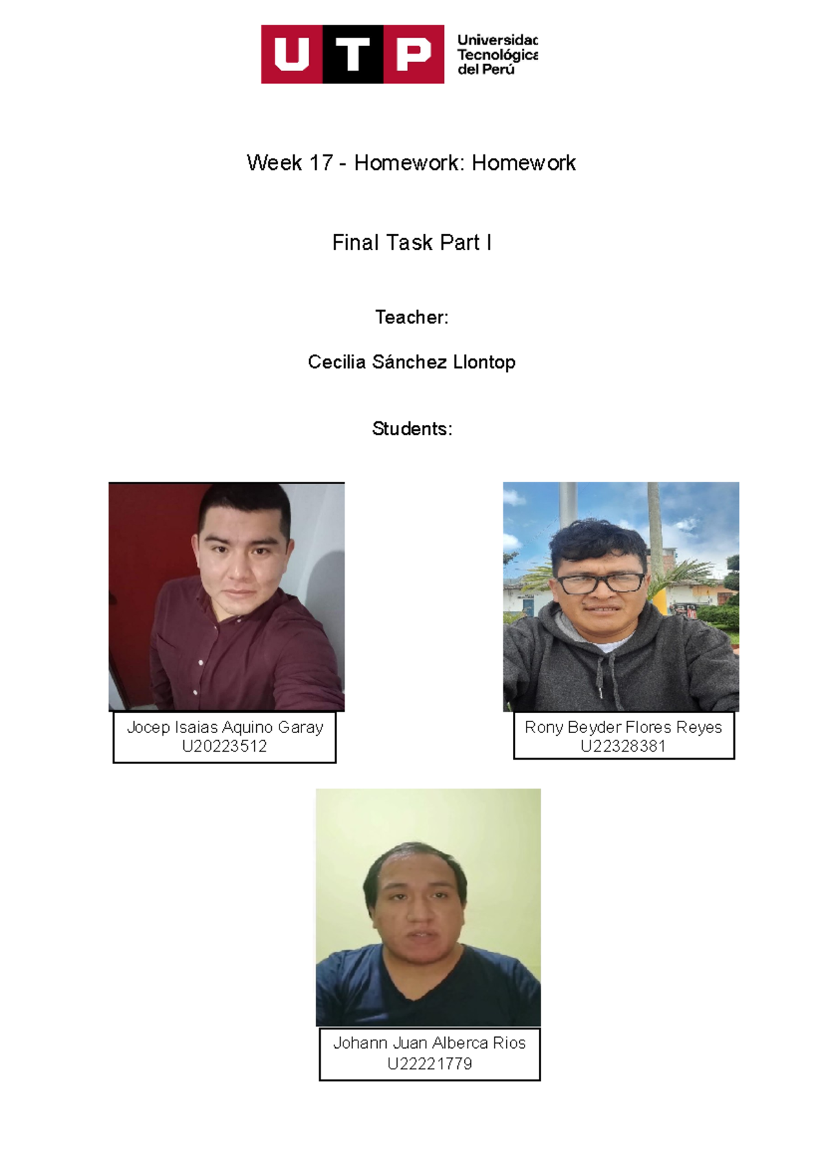 Ingles Semana 17 - tarea - Week 17 - Homework: Homework Final Task Part ...