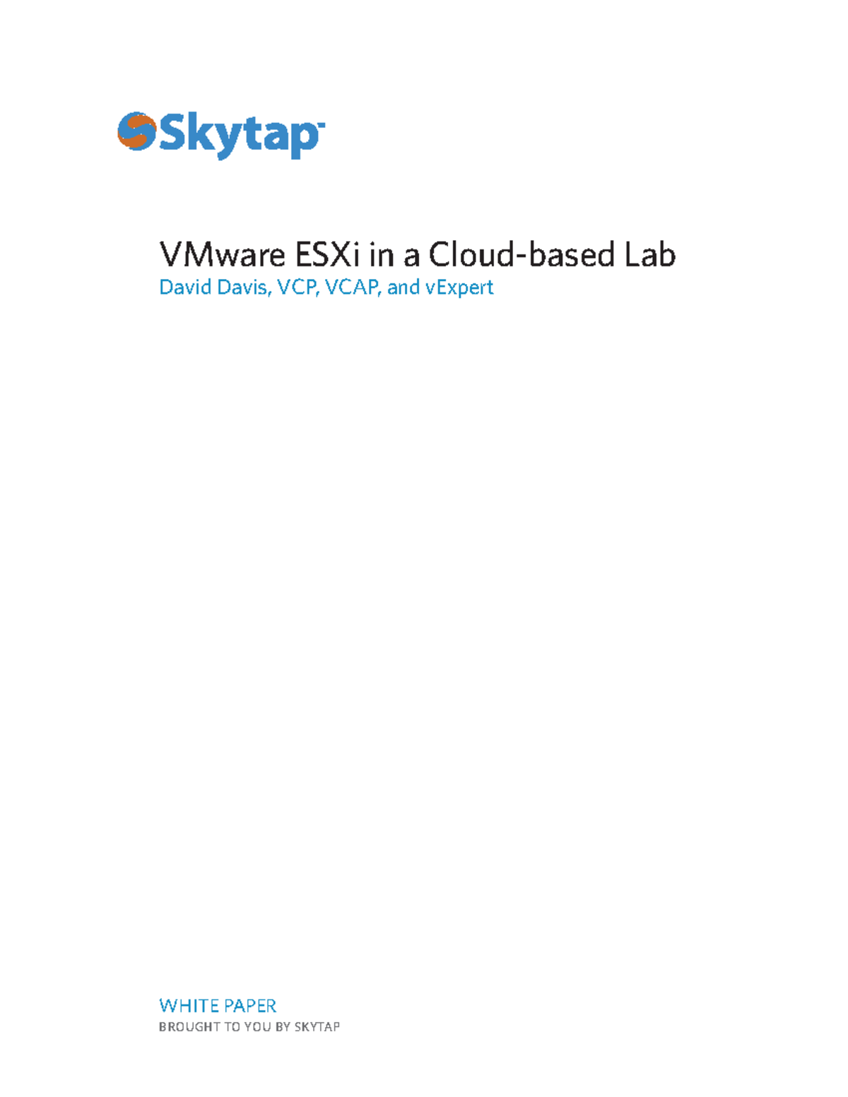VMware ESXi Cloud-based Lab White Paper - David Davis, VCP, VCAP, and ...