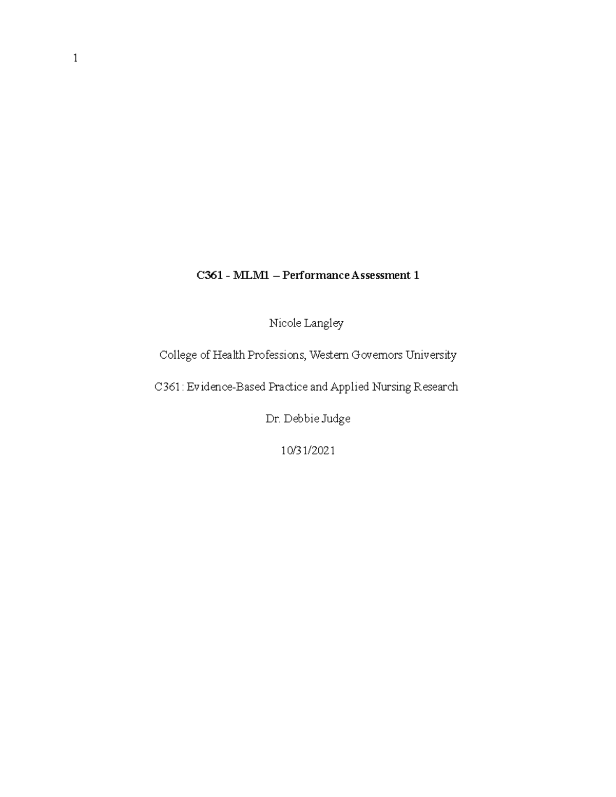 C361 paper - C361 - WGU - Studocu