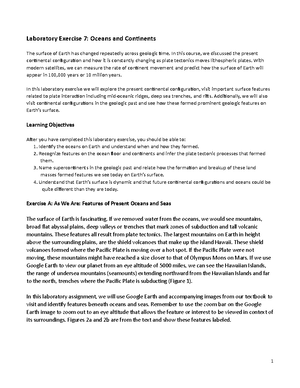 Laboratory Exercise 4 Volcanoes - Laboratory Exercise 4: Volcanoes Volcanoes are one of Earth’s ...