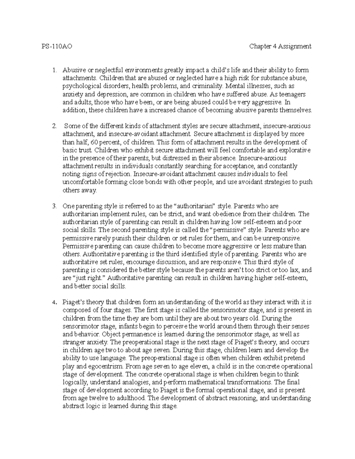 PS-110AO Chapter 4 Assignment - PS-110AO Chapter 4 Assignment Abusive ...