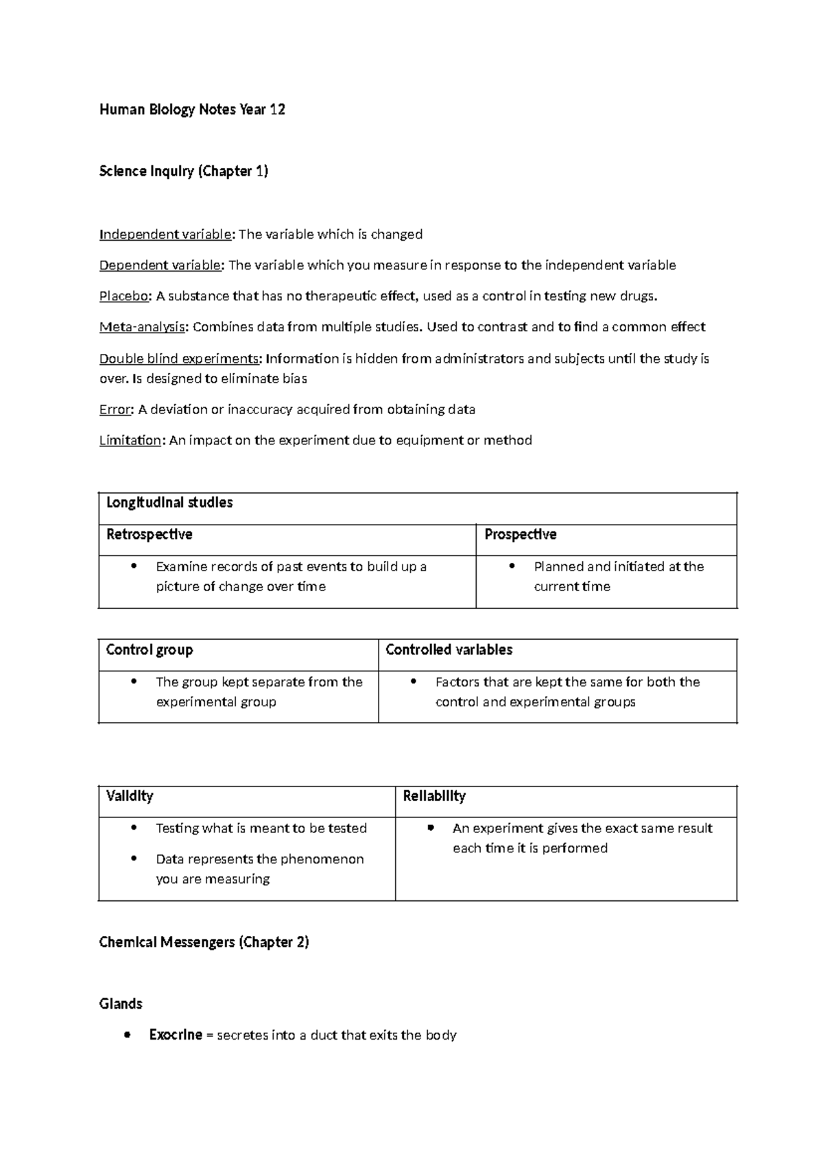 Human Biology Notes Year 12 - Meta-analysis: Combines data from ...