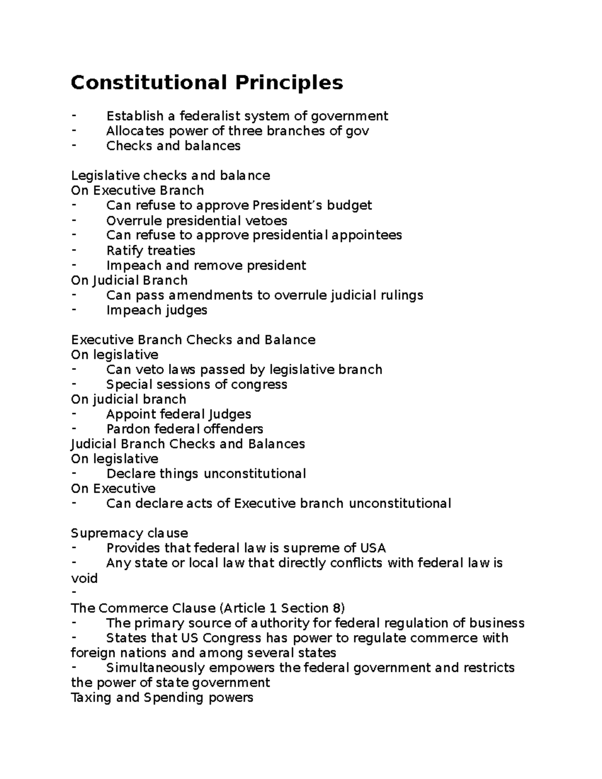 Constitutional Principles - Studocu