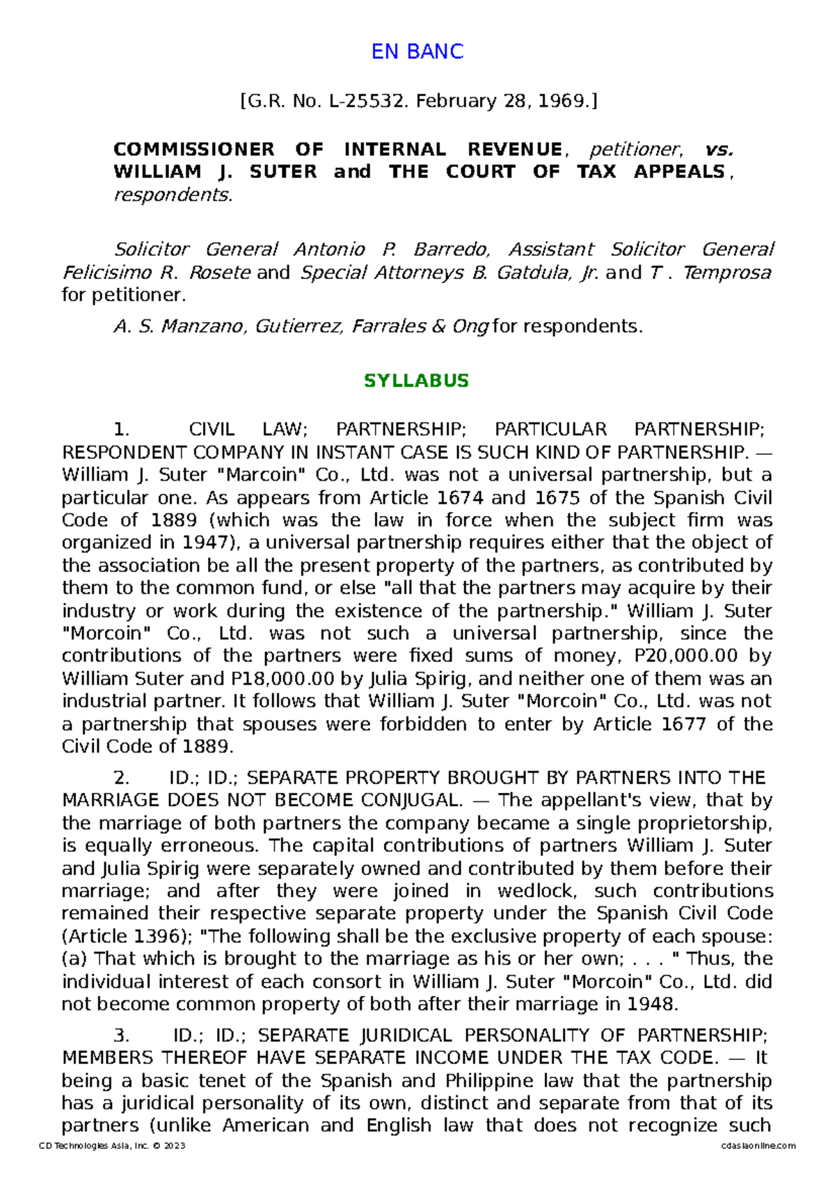 2 Commissioner v. Suter & CTA - EN BANC [G. No. L-25532. February 28 ...