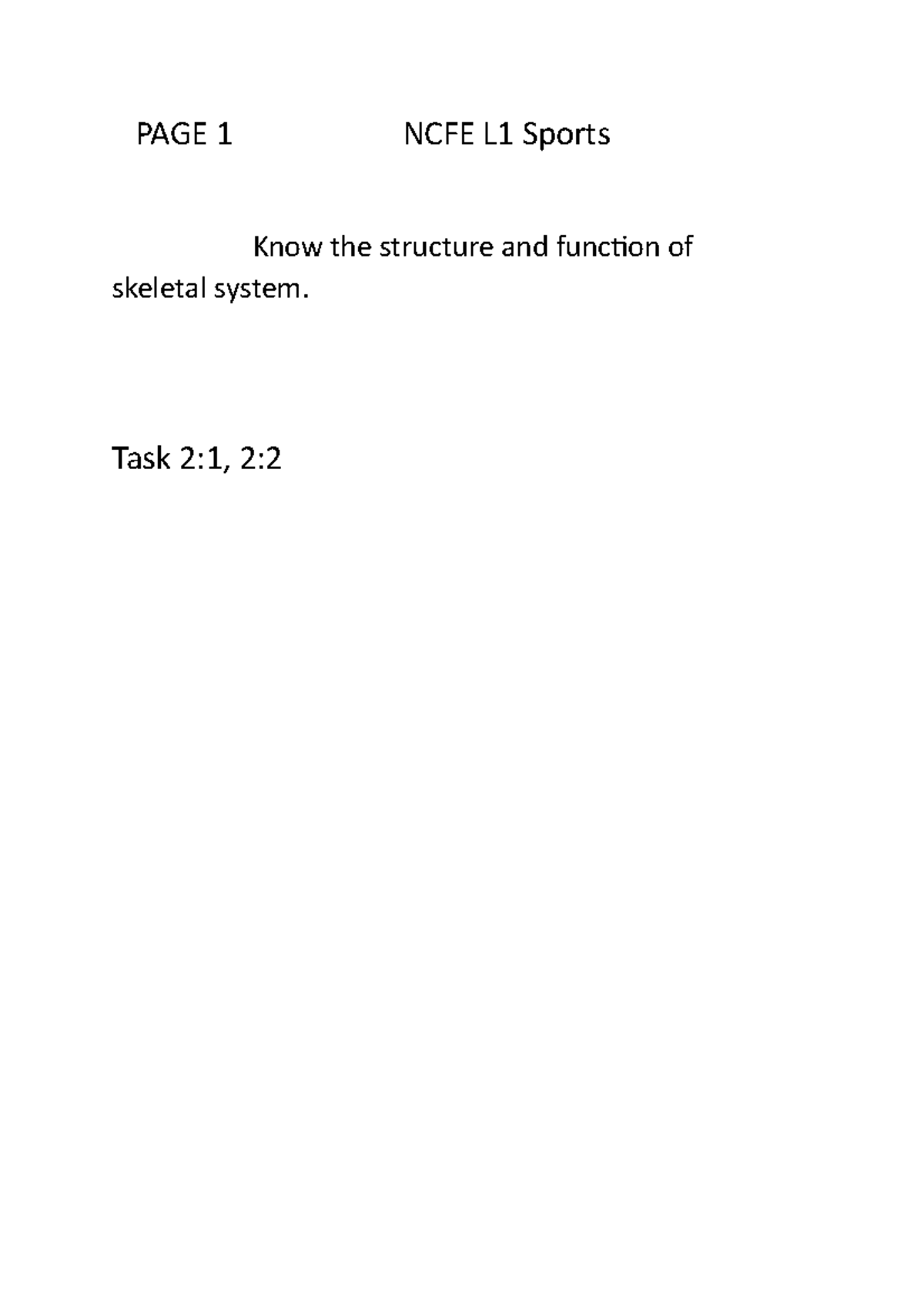 Structure and function of skeletal system - Task 2:1, 2: The adult ...