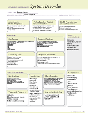 Care plan for dehydrated patient - A: Health History: (Personal ...