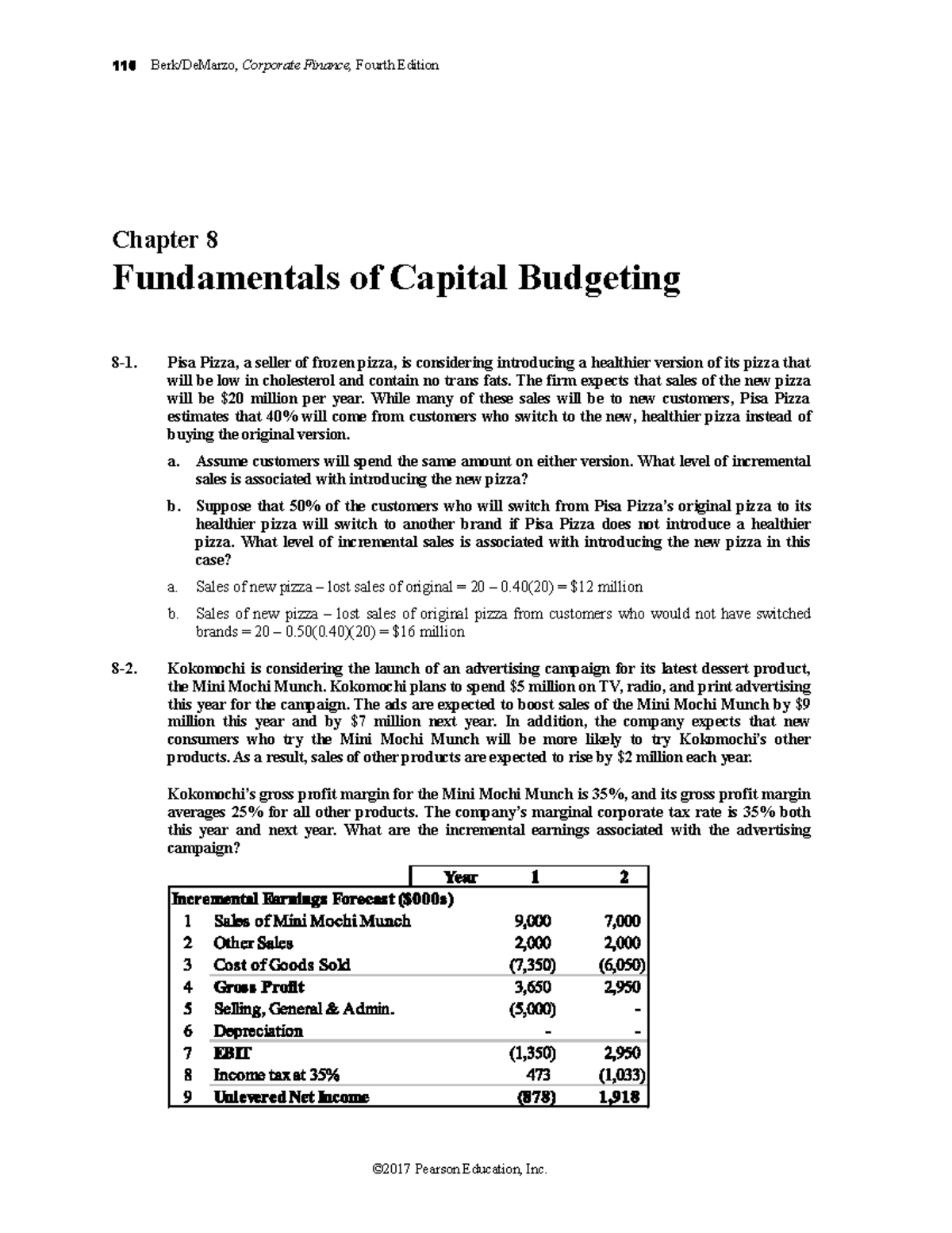 Corp Fin - Chap 08 - Q & A - Book Questions & Answers - 116 Corporate ...
