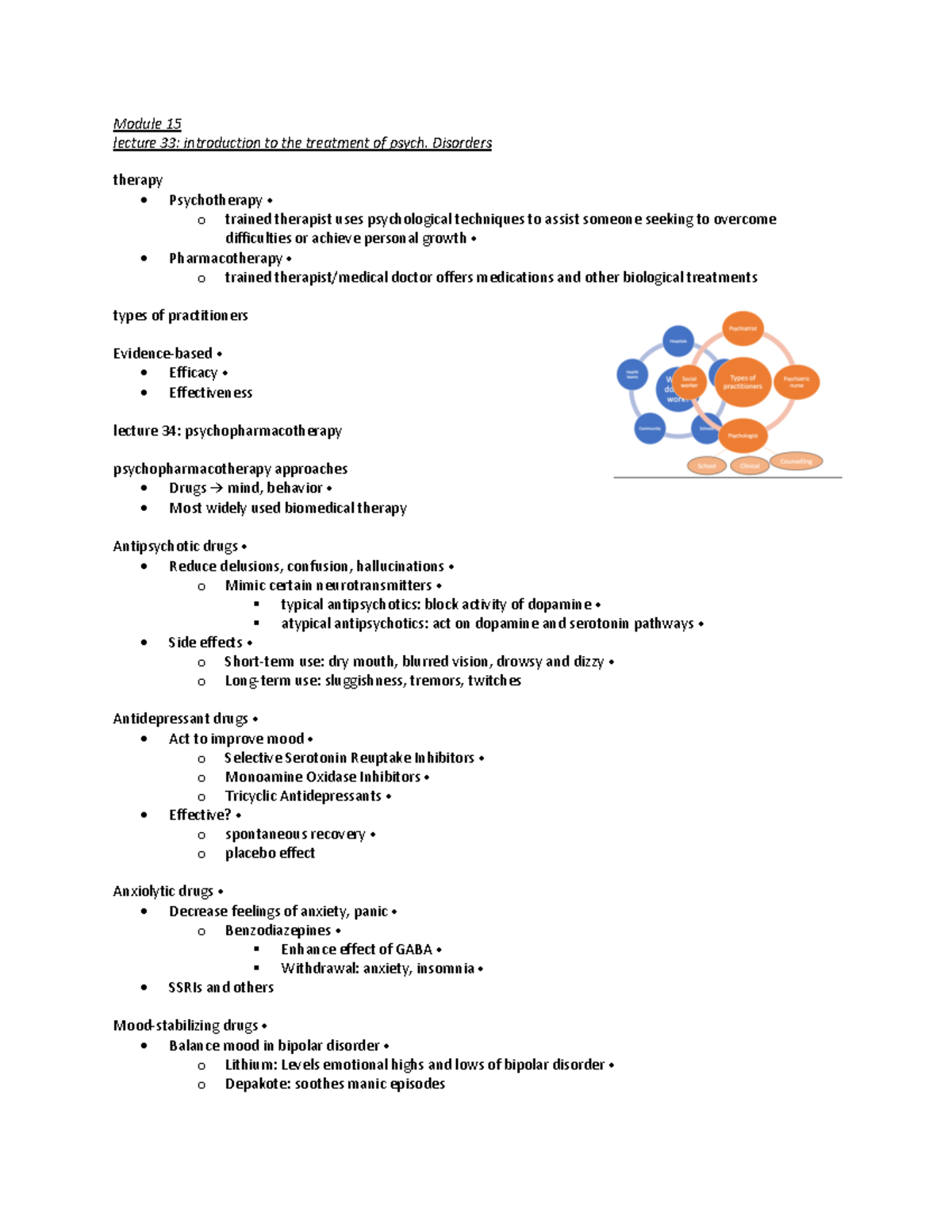 Module 15 - treatment of psychological disorders - Module 1 5 lecture ...