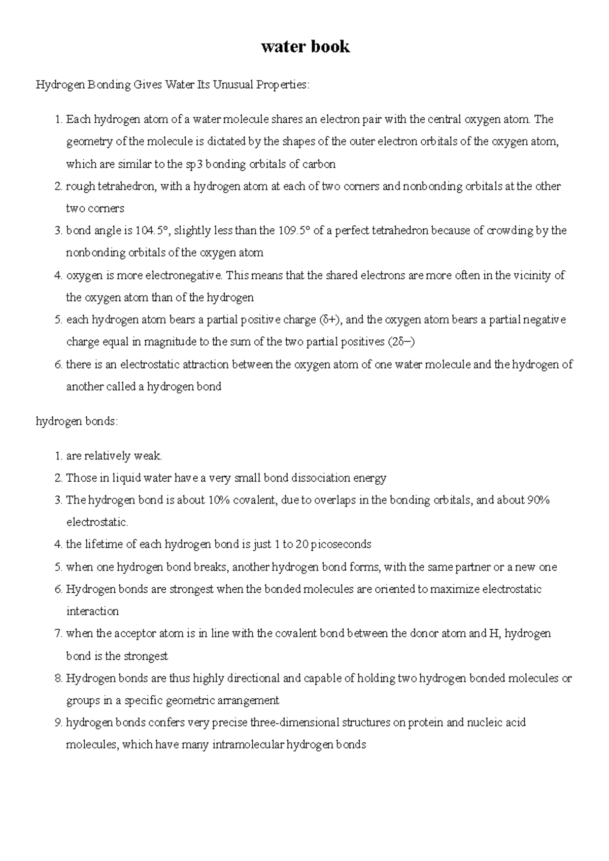Water book - some notes and cheat sheet to different subjects - water ...