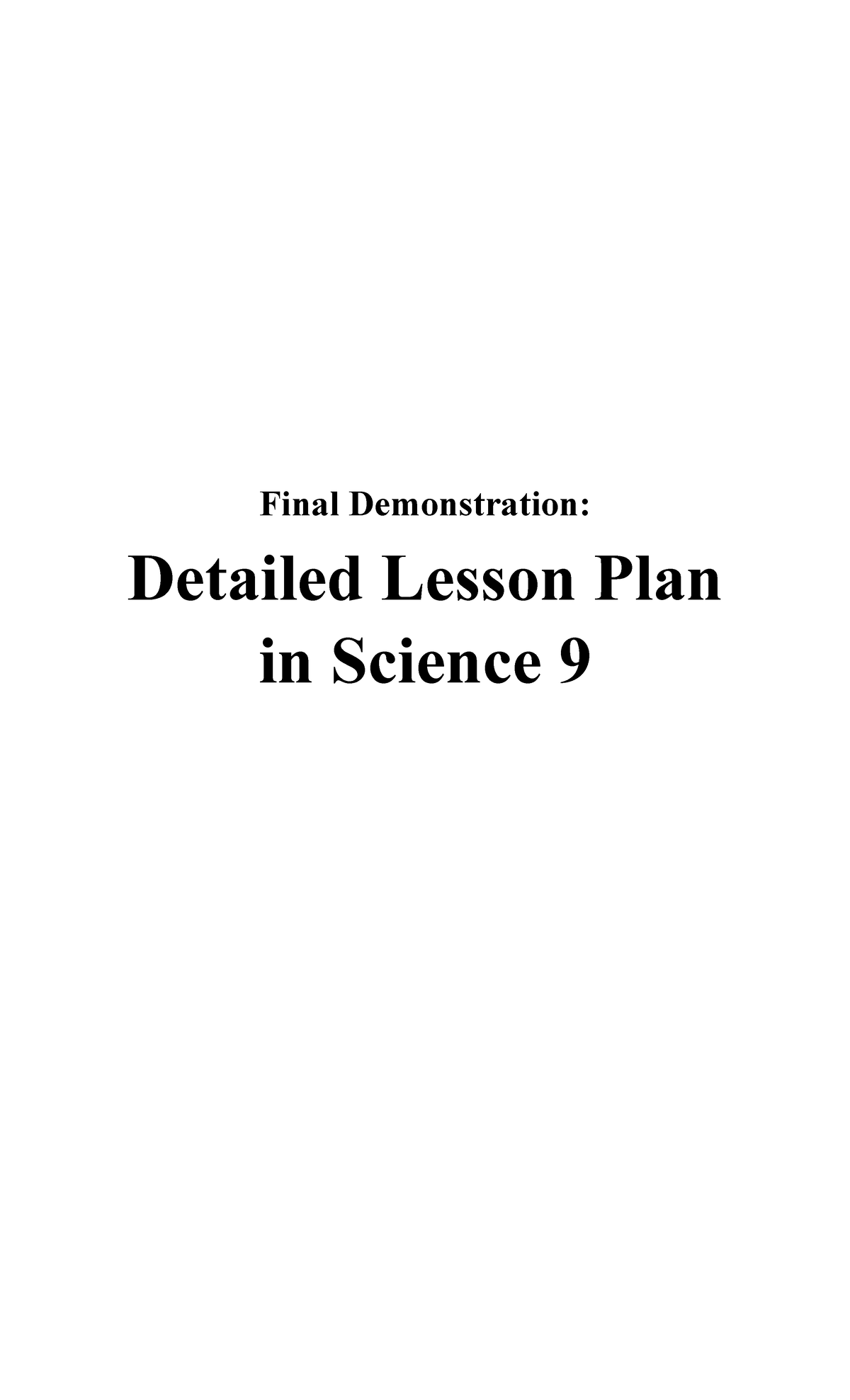 HEAT DLP - HEAT DLP - Final Demonstration: Detailed Lesson Plan in ...