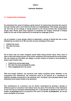 NLP unit-1-introduction-and-word-level-analysis - SNLP UNIT- Introduction and Word Level ...
