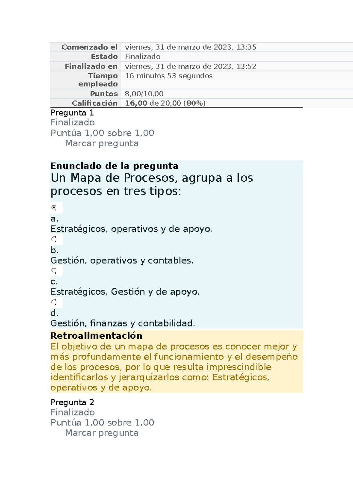 Autoevaluacion PA1 Procesos DE Manufactura - Comenzado el viernes, 31 de marzo de 2023, 13 ...