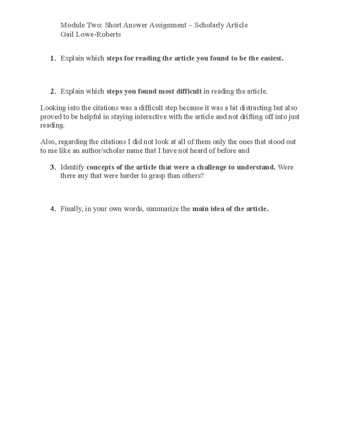 2-2 Short Answer - Scholarly Articles - Module Two: Short Answer ...