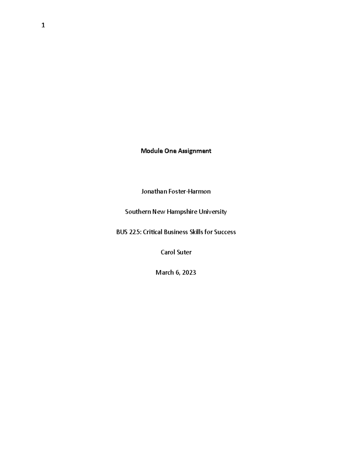 Critical success assign 1 module download - Module One Assignment ...