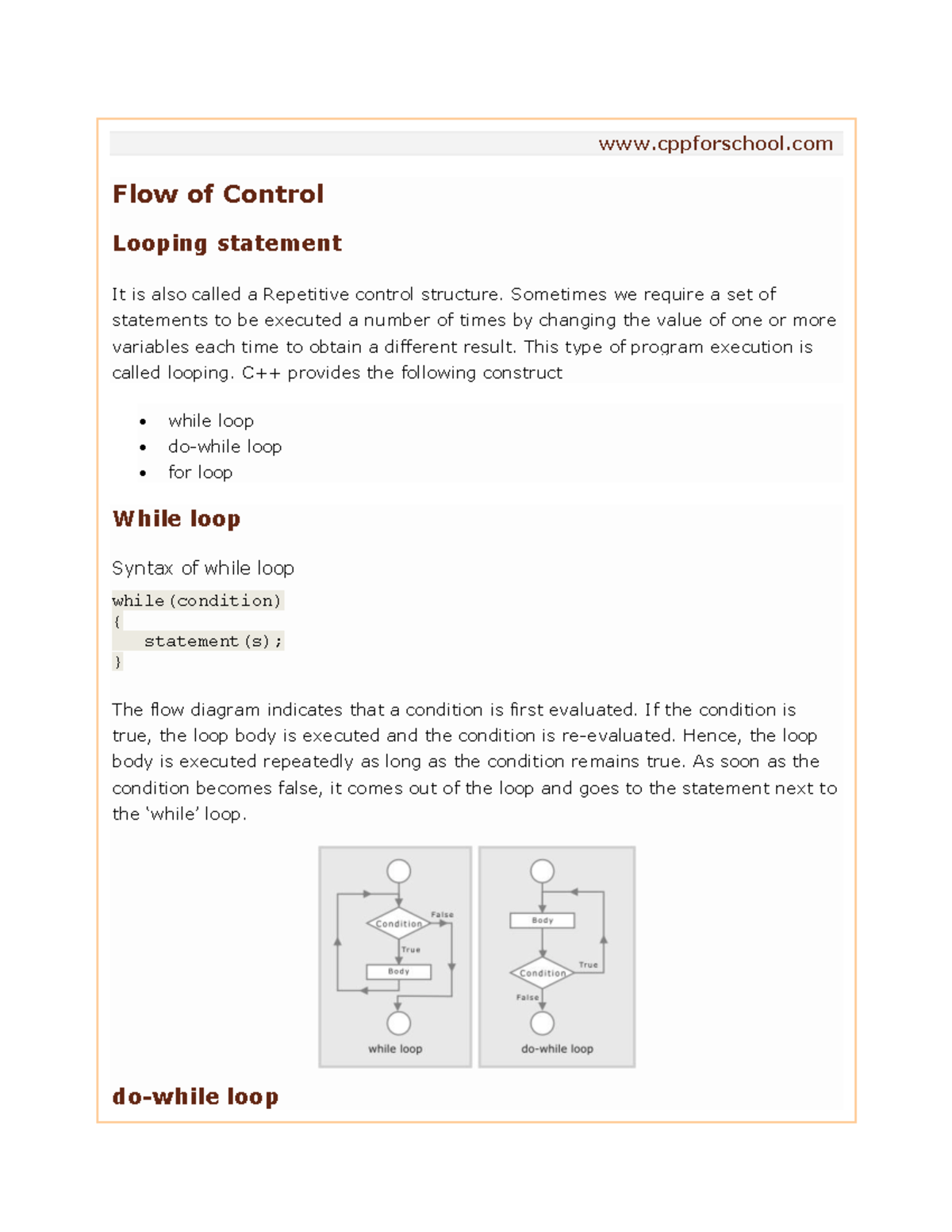 Chapter 9-loop - Mr Ali Ahmed - cppforschool Flow of Control Looping ... Chapter 9-loop - Mr Ali Ahmed - cppforschool Flow of Control Looping ...