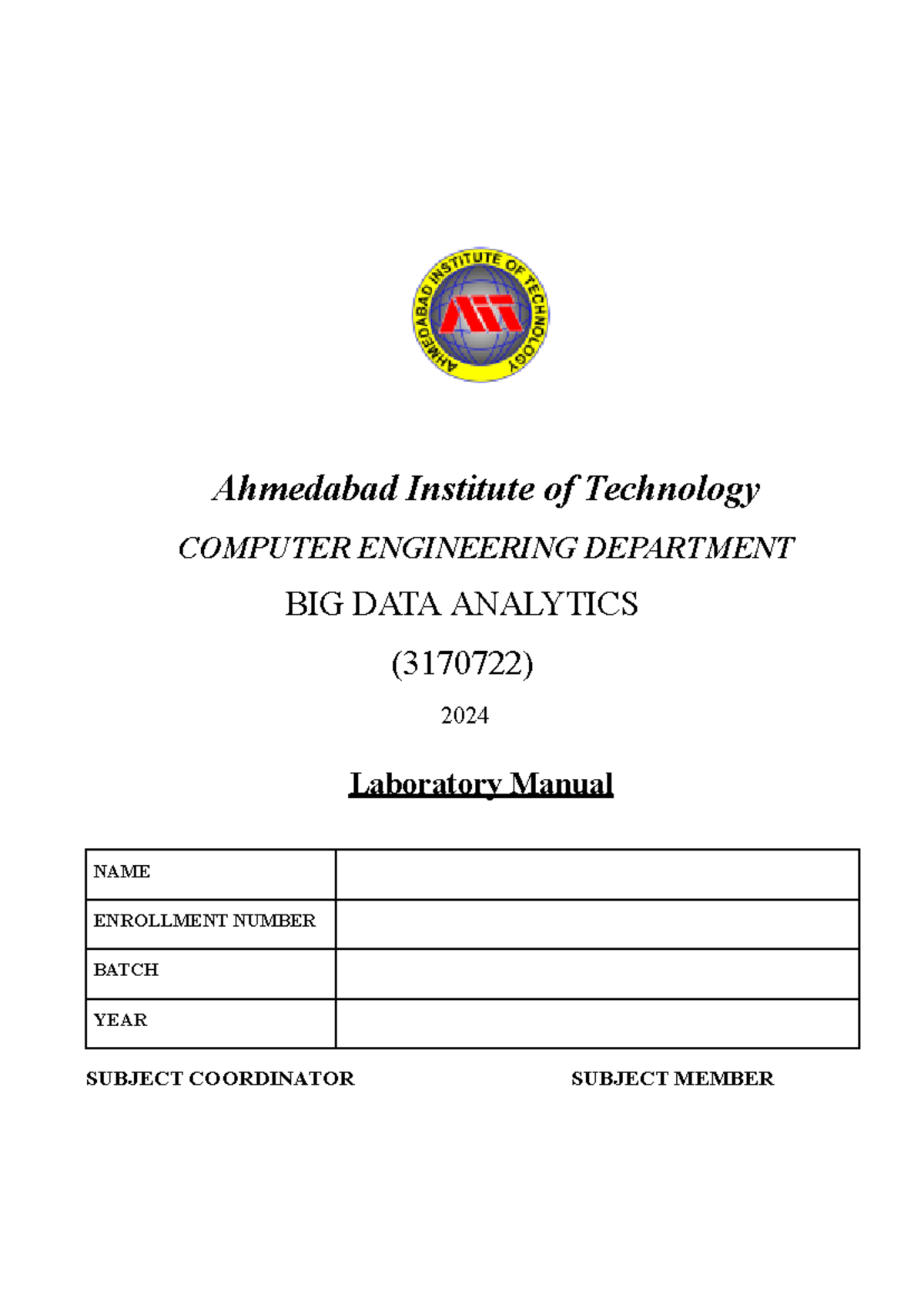 BDA labmannual - Ahmedabad Institute of Technology COMPUTER ENGINEERING DEPARTMENT BIG DATA ...