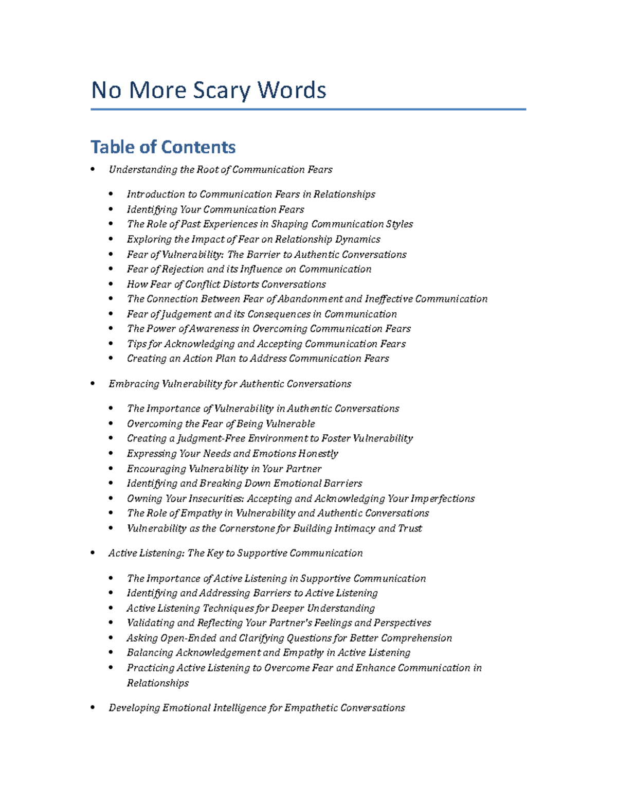 No More Scary Words - stuff - No More Scary Words Table of Contents ...