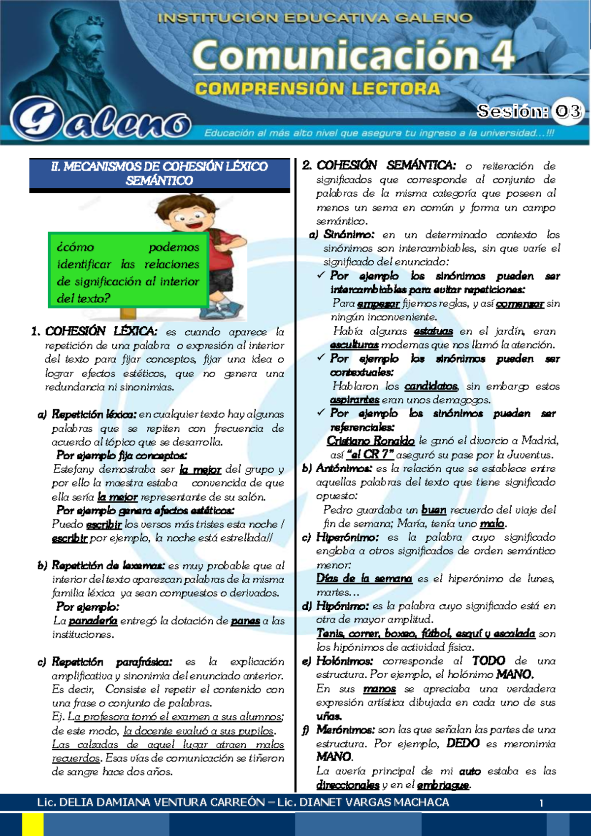 03 Mecanismos DE Cohesi N L XICA 4to - Material de Actividades Lic ...