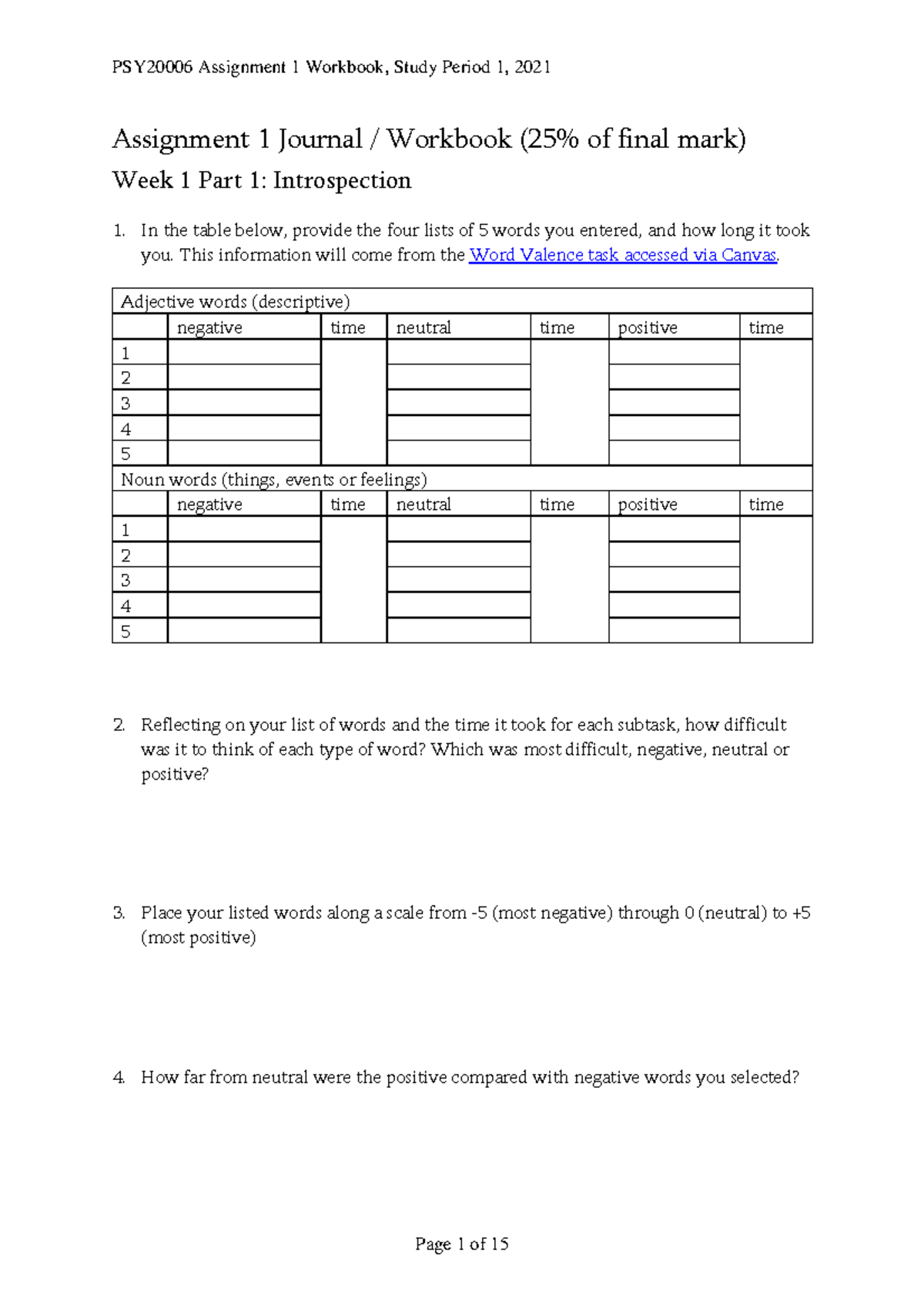 Assignment 1 Workbook SP1 Finalv 2 - Assignment 1 Journal / Workbook ...